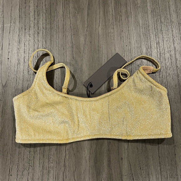triangl swimwear | Swim | Triangl Gold Sparkle Top | Poshmark